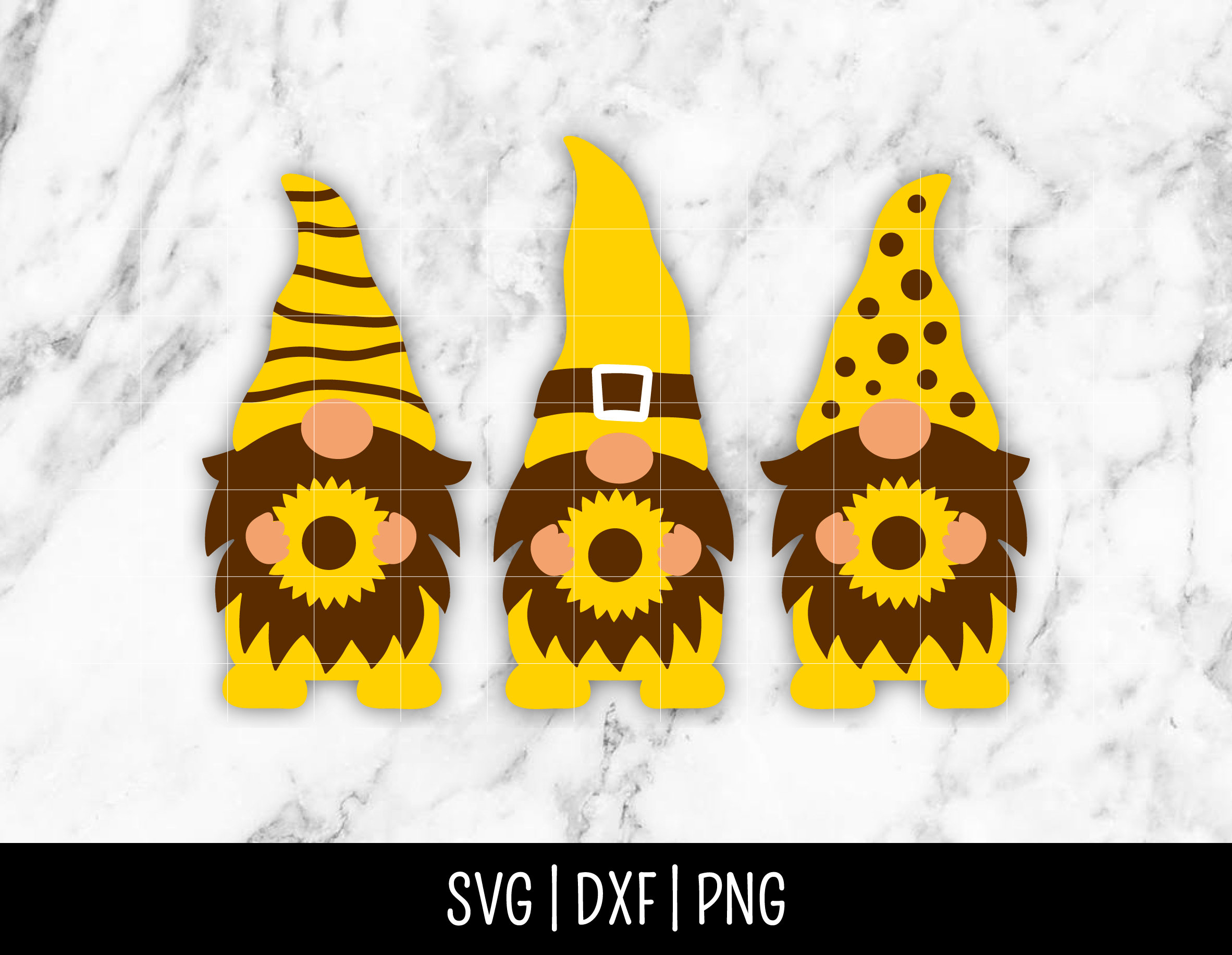 Sunflower Gnome SVG Bundle Trio Layered Spring Summer - Etsy
