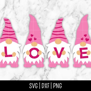 Valentine Gnome SVG Bundle LOVE, Valentine's Day SVG, Gnome Svg, Hearts ...