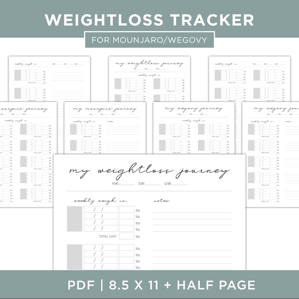 Weightloss Tracker Printable - Etsy