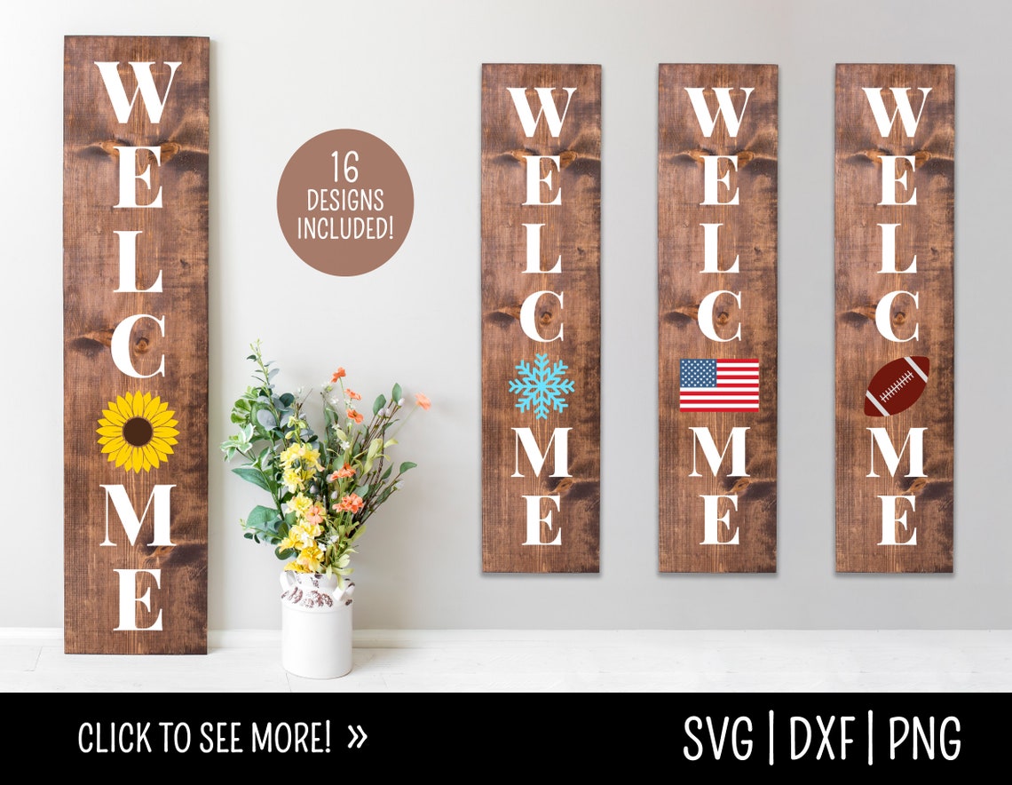 Seasonal Welcome Porch Sign SVG Bundle Rustic Farmhouse Svg - Etsy