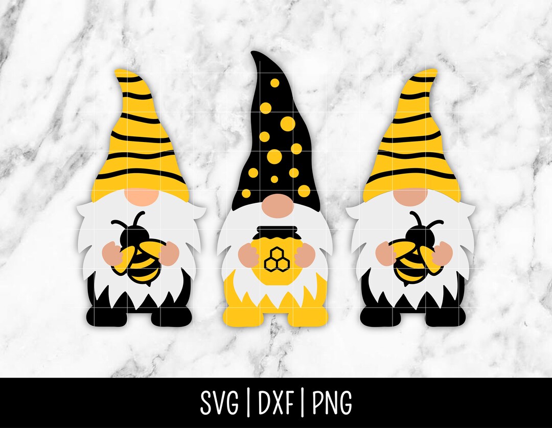 Bumble Bee Gnome SVG Bundle Trio, Honey SVG, Beekeeper, Honeypot ...