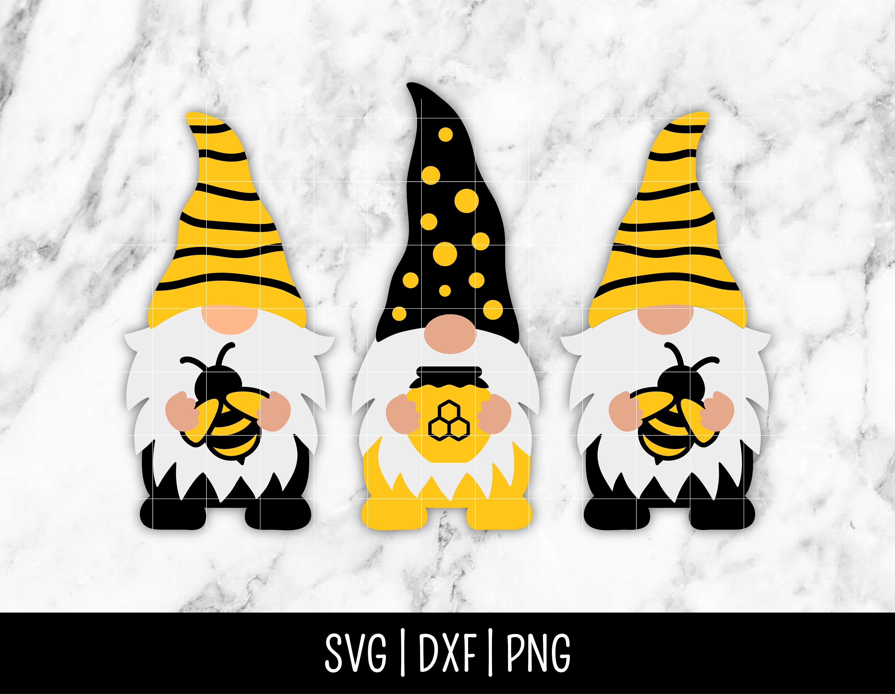 Bumble Bee Gnome SVG Bundle Trio Honey SVG Beekeeper - Etsy