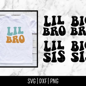 Groovy Siblings SVG File, Lil Bro Lil Sis Big Bro Big Sis T-shirts ...