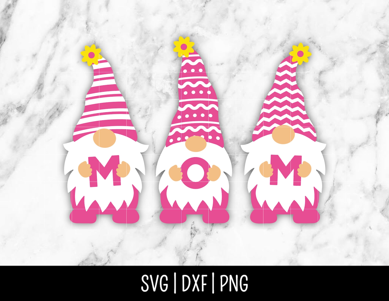 Mother's Day Gnomes SVG Bundle Trio Happy Mothers Day - Etsy