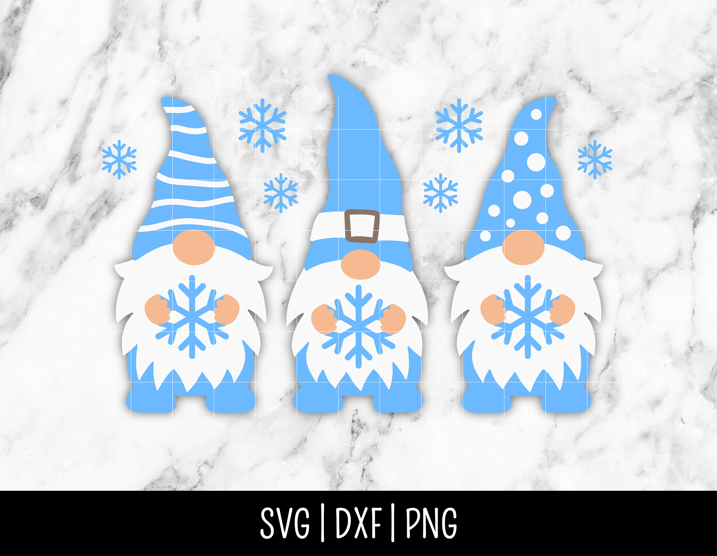 Winter Christmas Gnome Holiday SVG Bundle Trio Snowflake SVG - Etsy