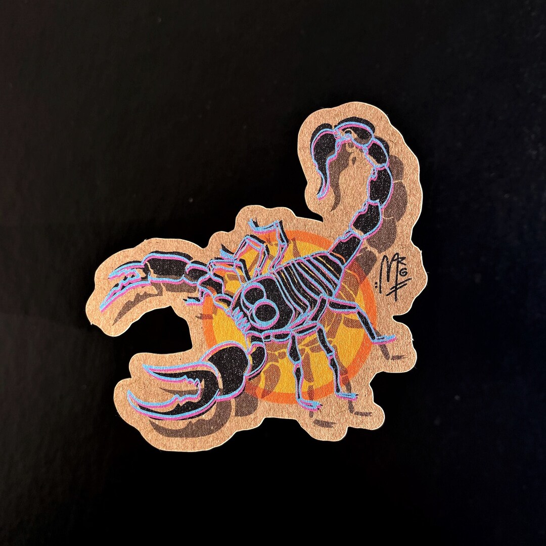 3D Scorpion Kraft Paper Sticker - Etsy