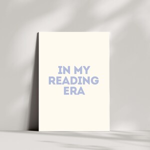 In My Reading Era Books Print, Digital Art Download, Book Lover Wall ...