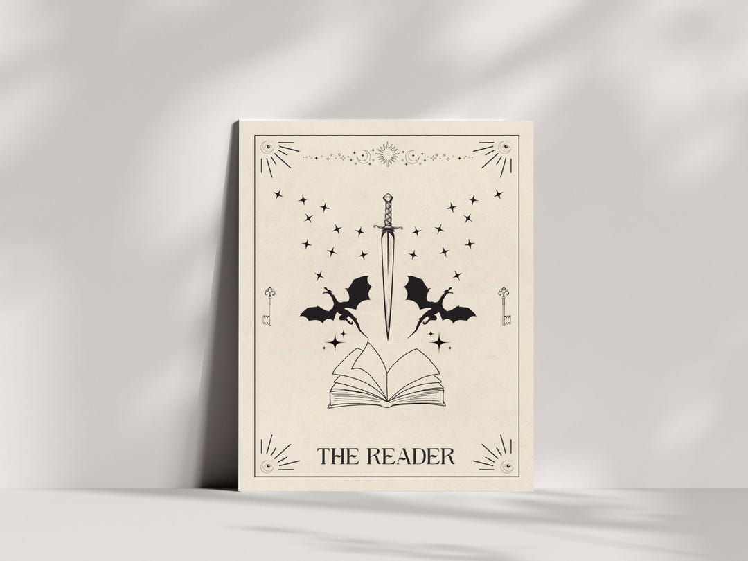 The Reader Tarot Card Bookish Print, Reading Wall Art, Book Club Decor ...