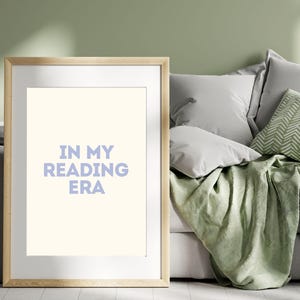 In My Reading Era Books Print, Digital Art Download, Book Lover Wall ...