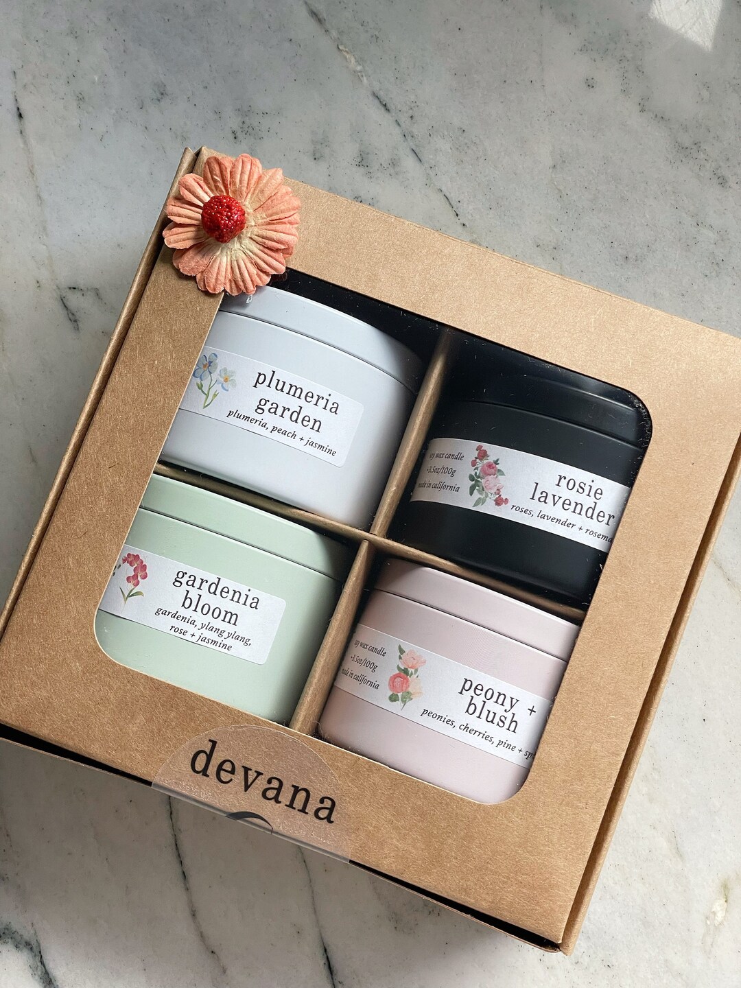 La Fleur Candle Gift Set L Floral Candle Sets L Gifts for Her L Soy ...