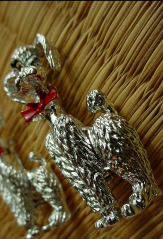 1950's PAIR of POODLE PINS - Matching Pair of Mid Cen… - Gem