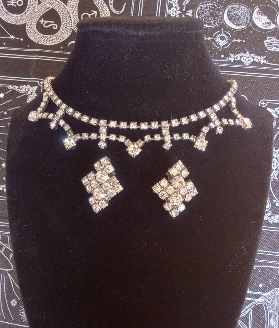 1950s HOLLYWOOD REGENCY GLAMOUR - Sparkling Rhinestone Demi Parure in ...