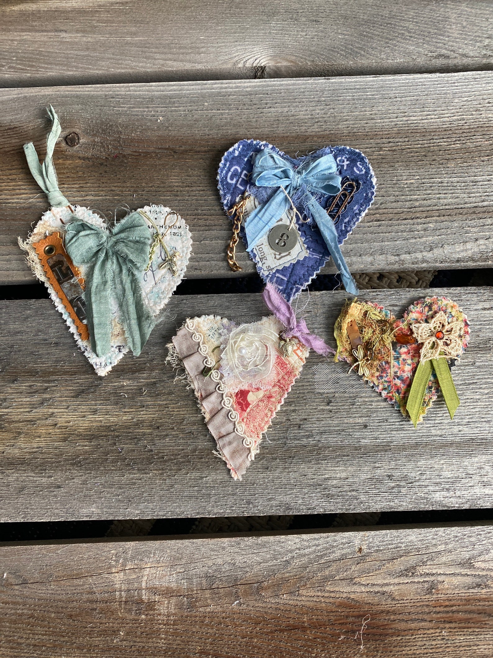 Distressed Hearts | Etsy