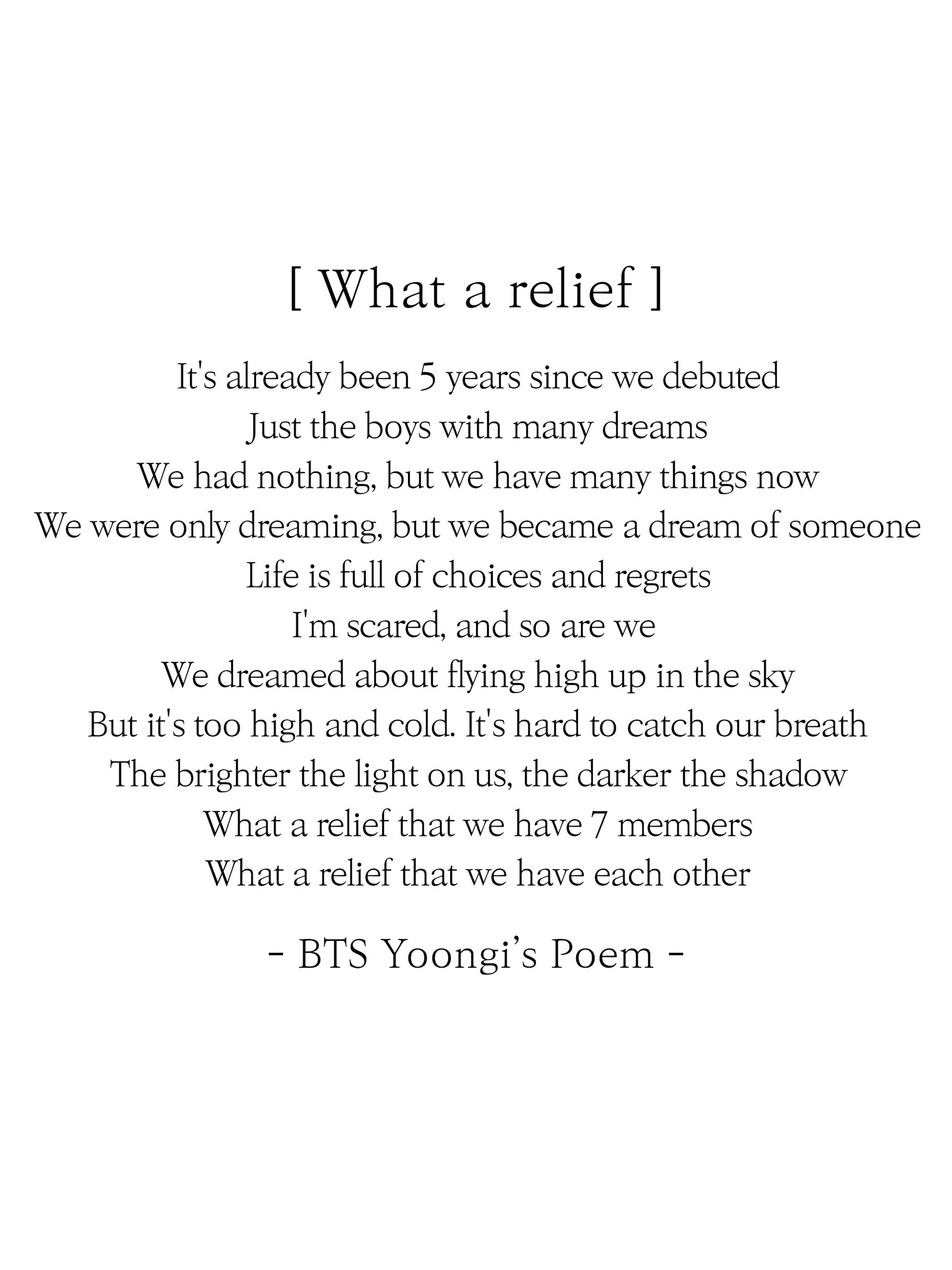 BTS SUGA Yoongi Poem Lyrics Prints Poster digital Download - Etsy UK