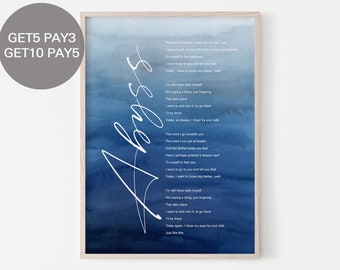 BTS Sea Lyrics Prints Poster digital Download Korean - Etsy UK