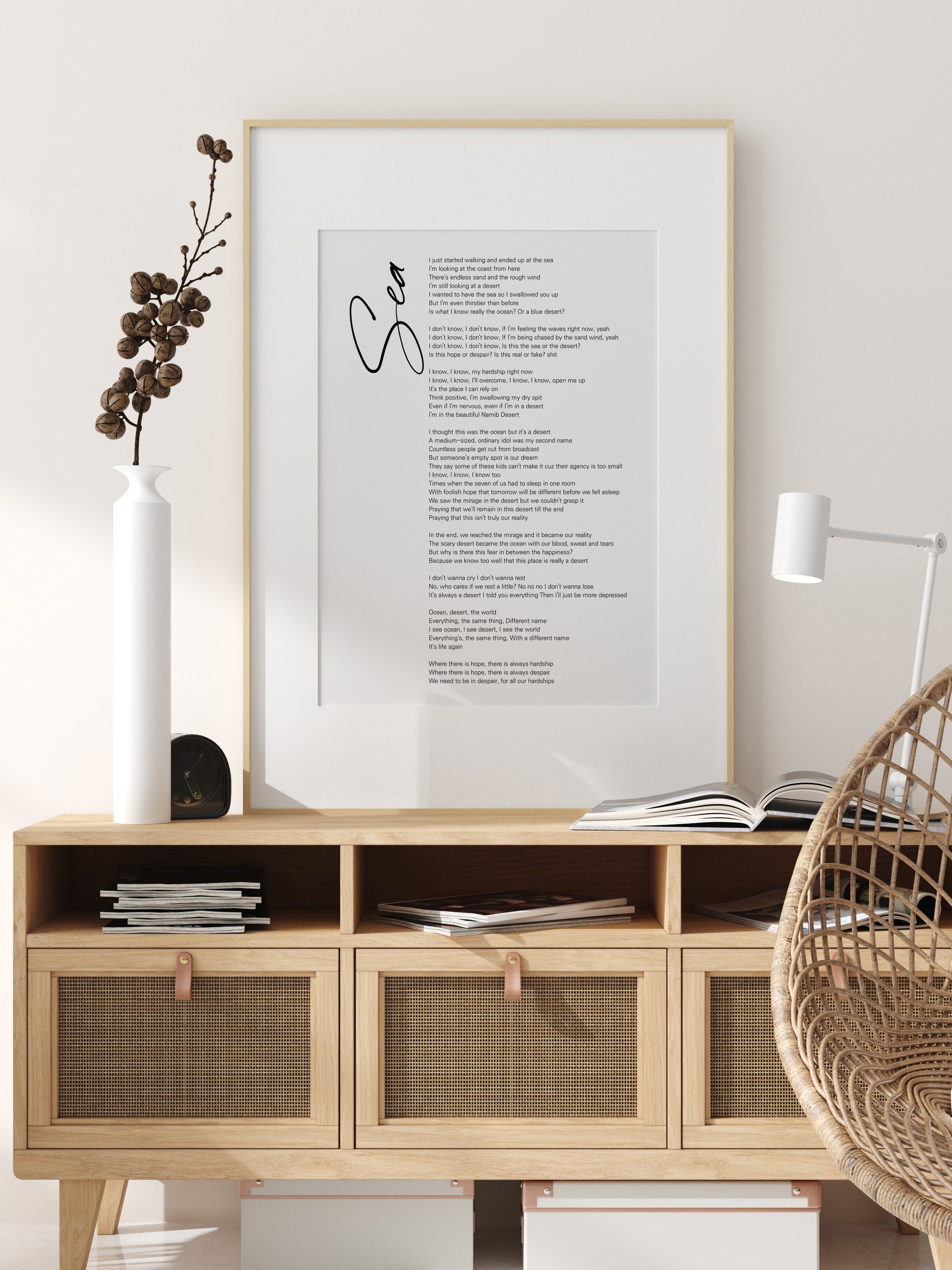 BTS Sea Lyrics Prints Poster digital Download Korean - Etsy