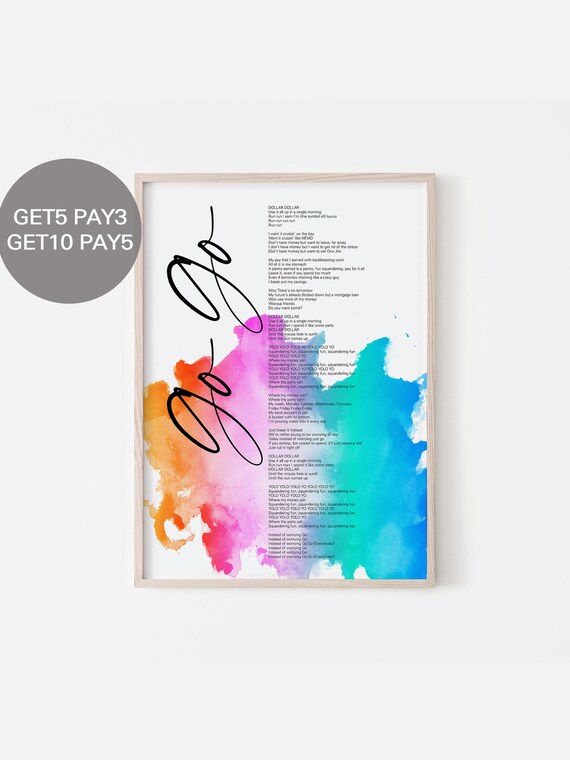 BTS Go Go Lyrics Prints Poster Digital Download Korean | Etsy