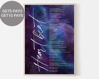 BTS Sea Lyrics Prints Poster digital Download Korean - Etsy UK