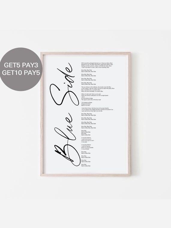 BTS J-hope Blue Side Lyrics Prints Poster digital Download | Etsy