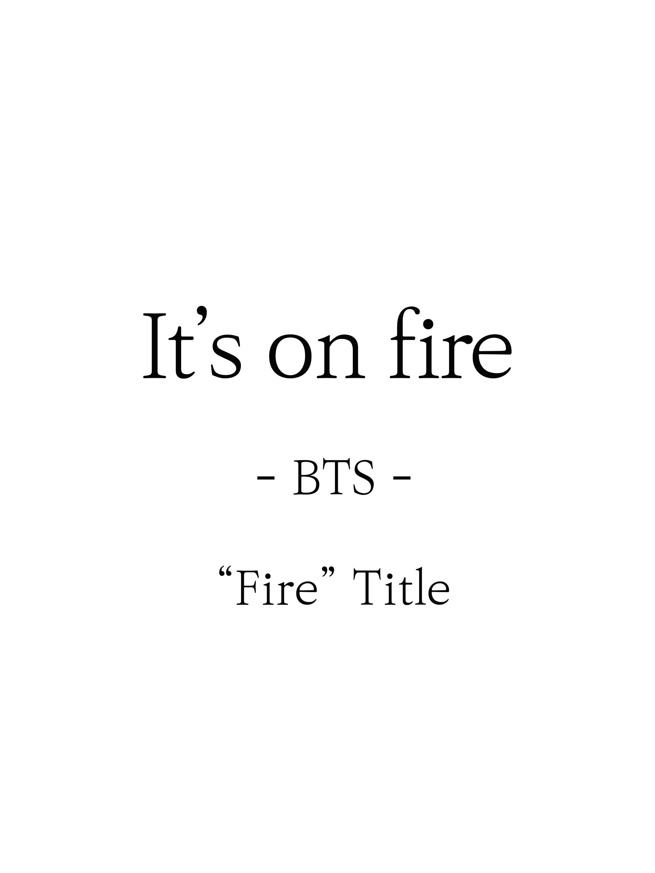 BTS Fire Lyrics Prints Poster digital Download Korean | Etsy
