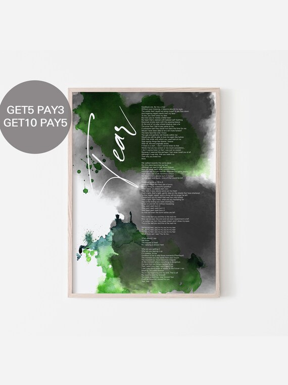 BTS Outro Tear Lyrics Prints Poster digital Download Korean | Etsy