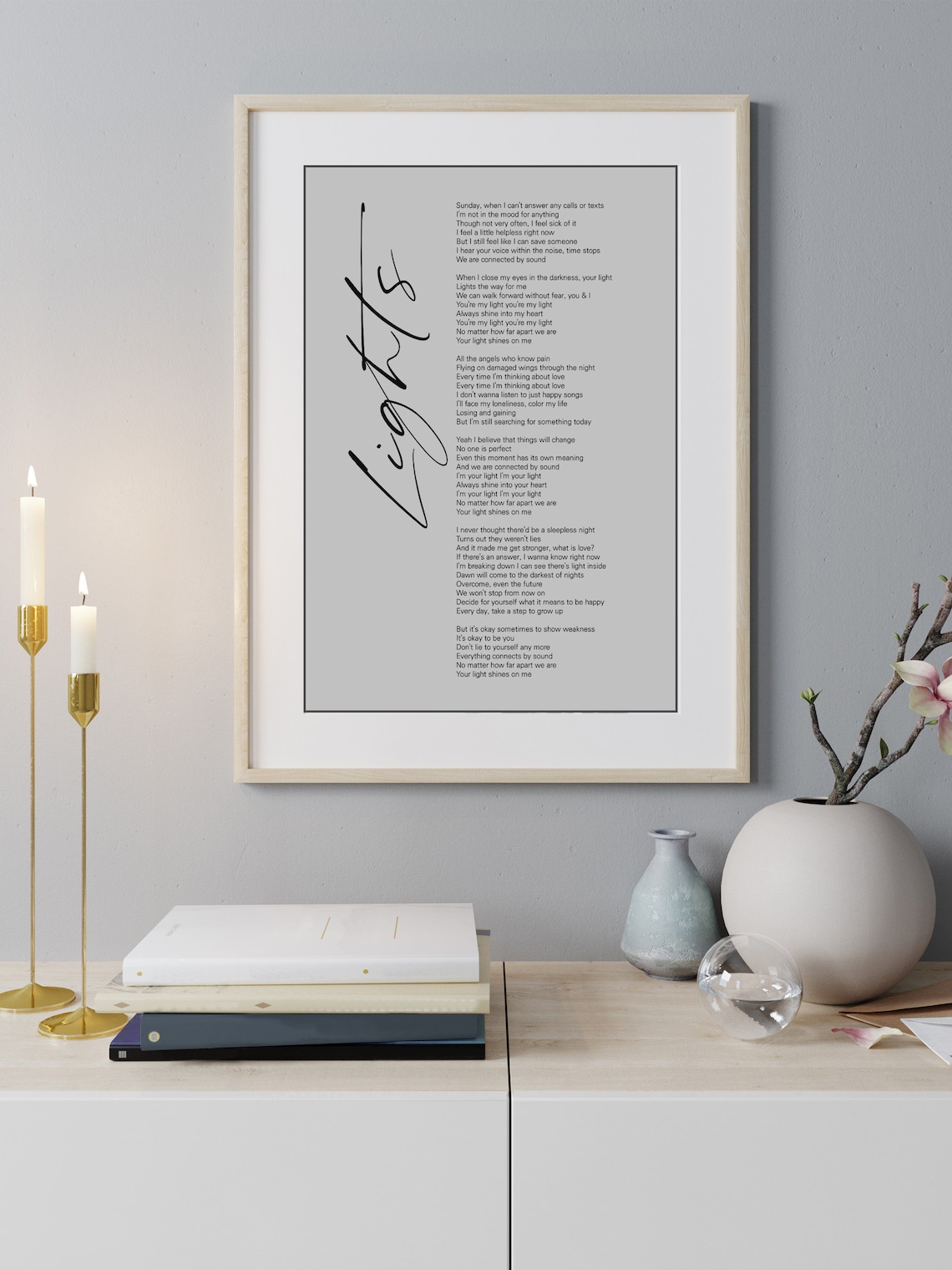 BTS Lights Lyrics Prints Poster digital Download Korean - Etsy
