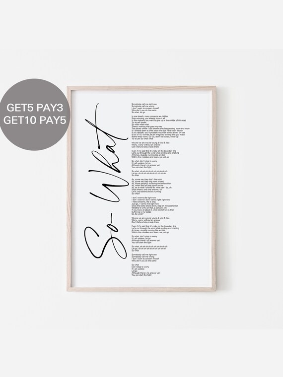 BTS so What Lyrics Prints Poster digital Download Korean | Etsy