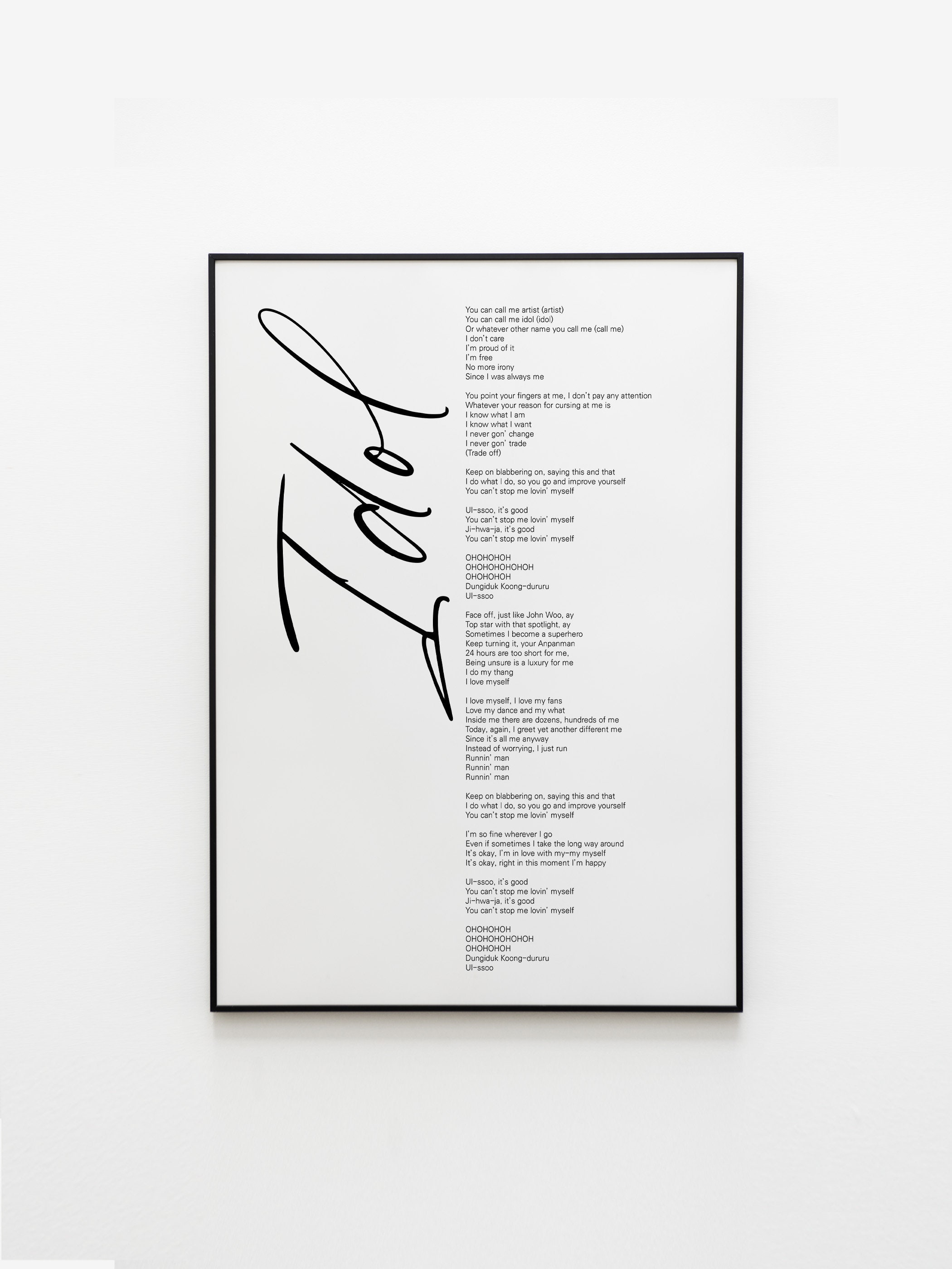 BTS Idol Lyrics Prints Poster digital Download Korean - Etsy UK