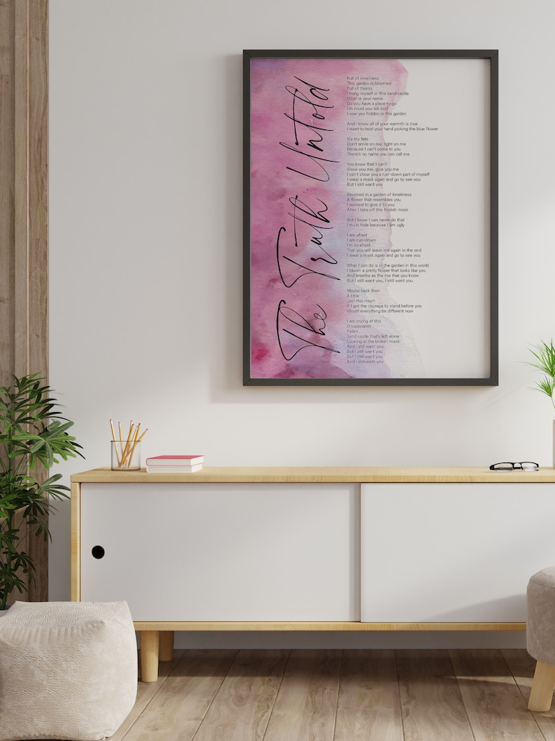 BTS The Truth Untold Lyrics Prints Poster Digital Download | Etsy