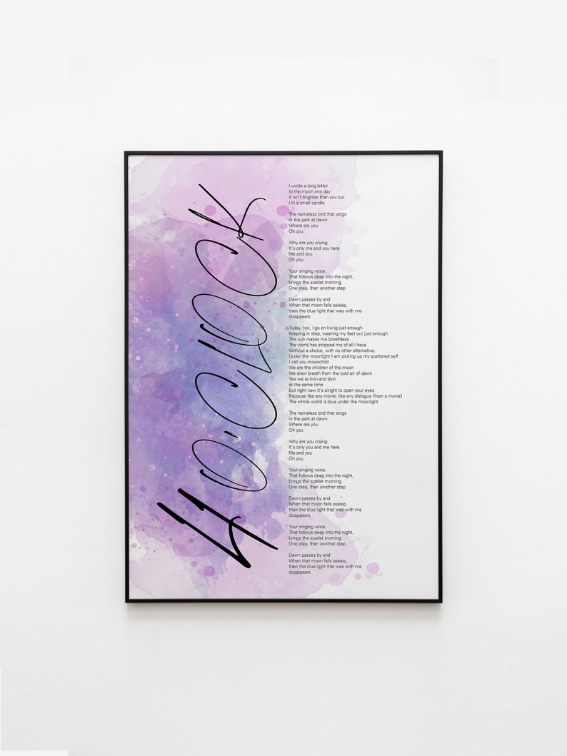 Bts Rmandv 4 Oclock Lyrics Prints Poster Digital Etsy