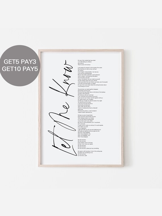 BTS Let Me Know Songteksten Prints Poster Digital Download - Etsy Nederland