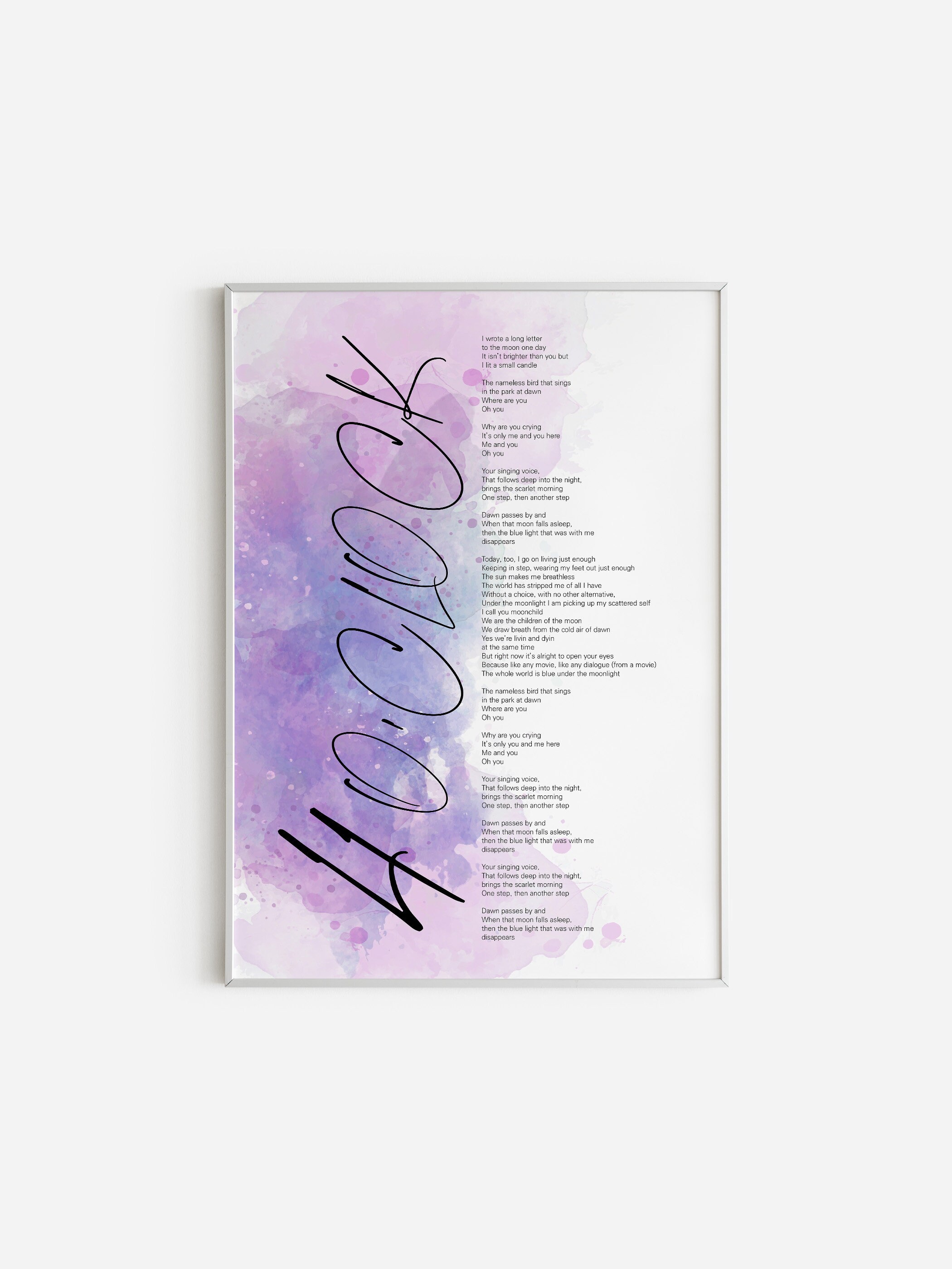 Bts Rmandv 4 Oclock Lyrics Prints Poster Digital Etsy