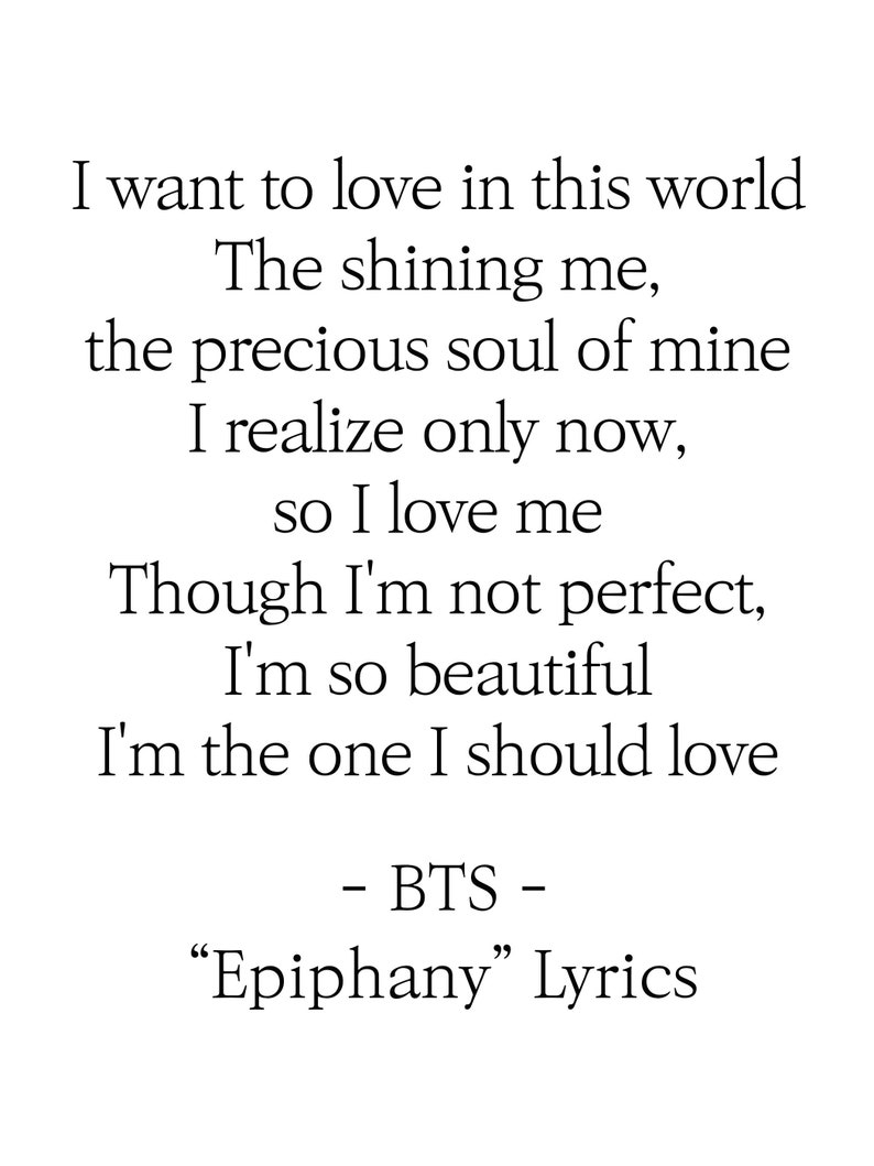 BTS Epiphany Lyrics Prints Poster digital Download Korean - Etsy