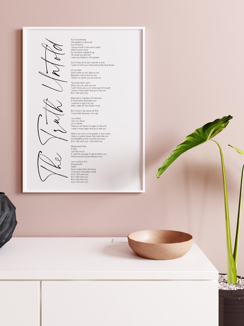 Bts The Truth Untold Lyrics Prints Poster Digital Download Etsy
