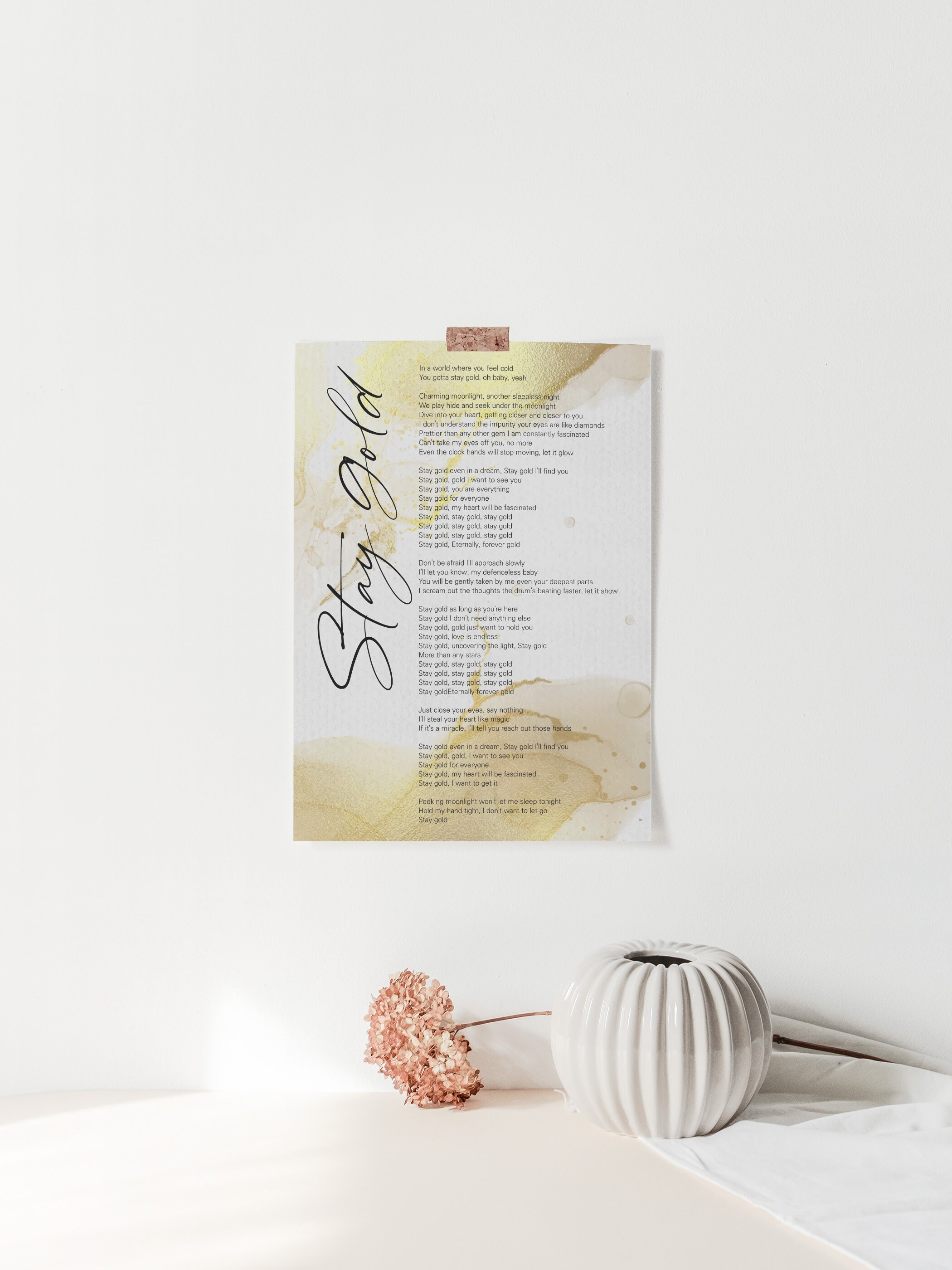 bts army BTS StayGold Lyrics K-POP Poster BTS art Downloadable Home & Living Prints etna.com.pe