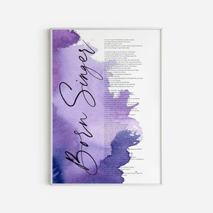 BTS Born Singer Lyrics Prints Poster digital Download - Etsy