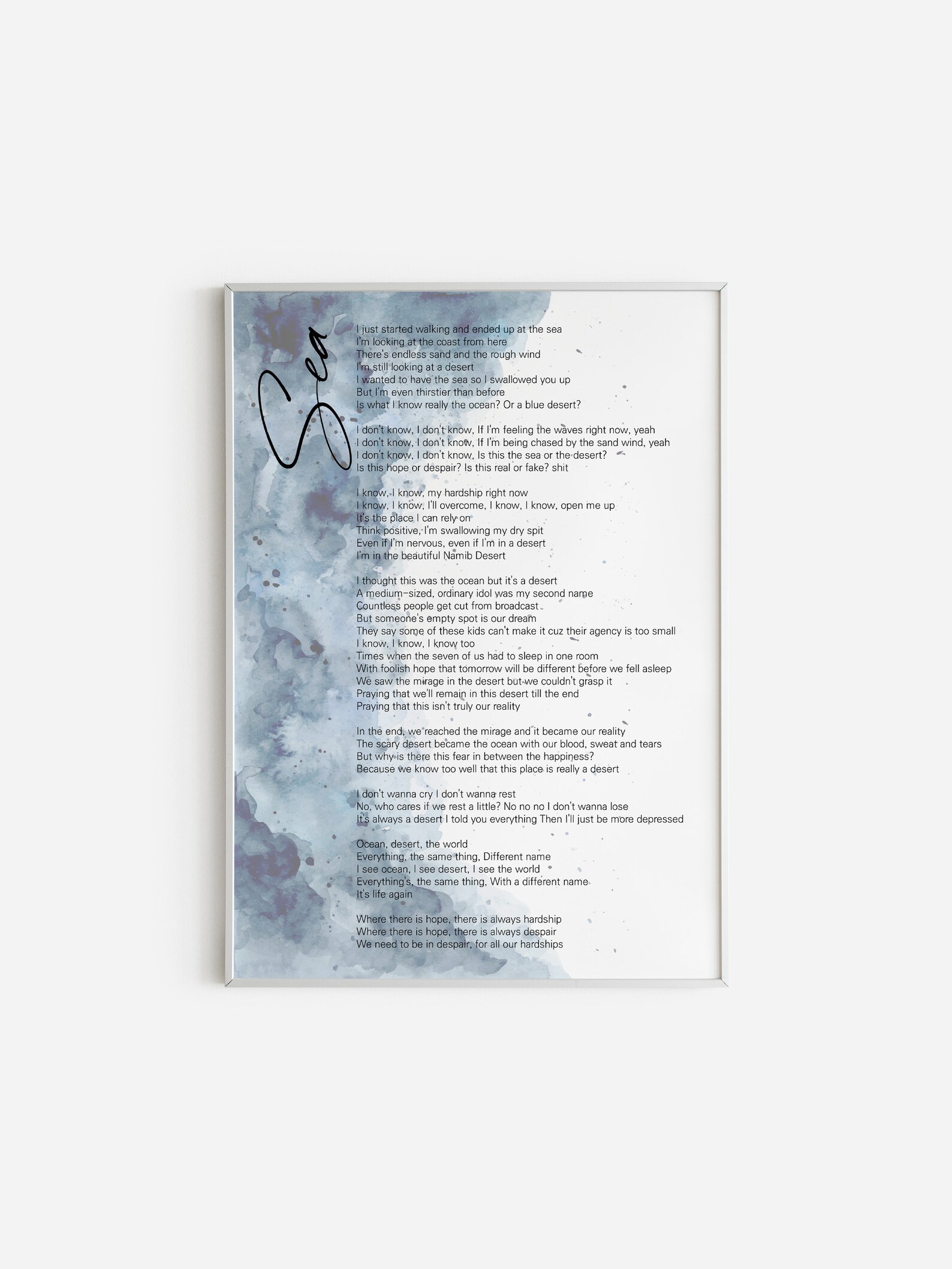 BTS Sea Lyrics Prints Poster digital Download Korean - Etsy UK