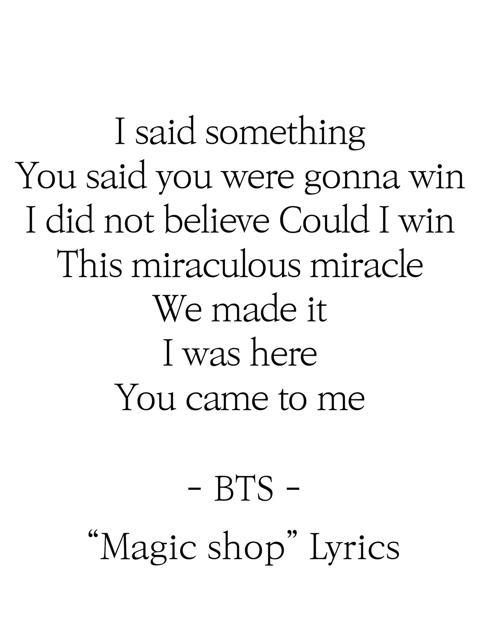 Bts Magic Shop Lyrics Prints Poster Digital Download Korean Etsy