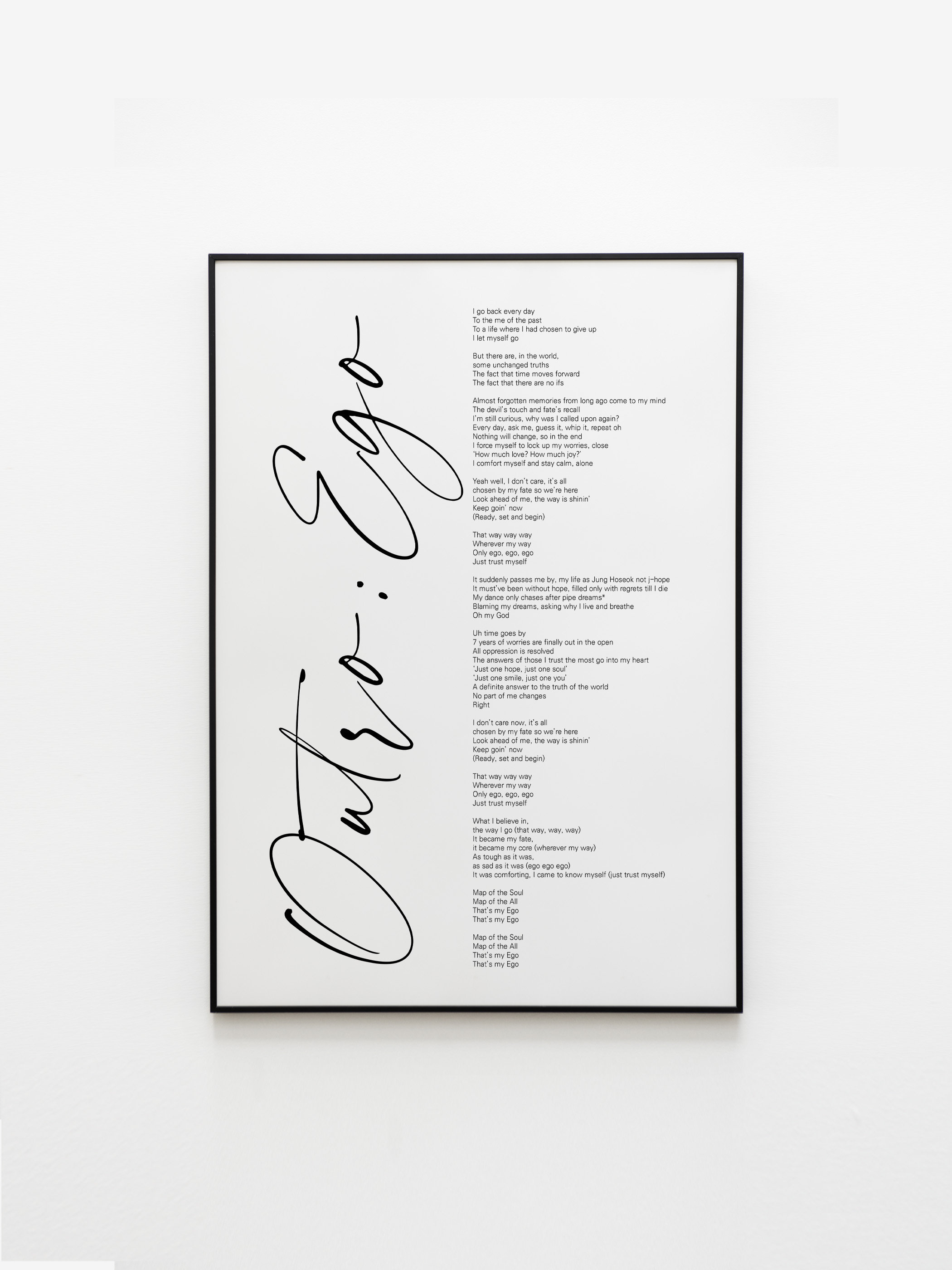 BTS J-hope Outro : EGO Lyrics Prints Poster digital - Etsy UK