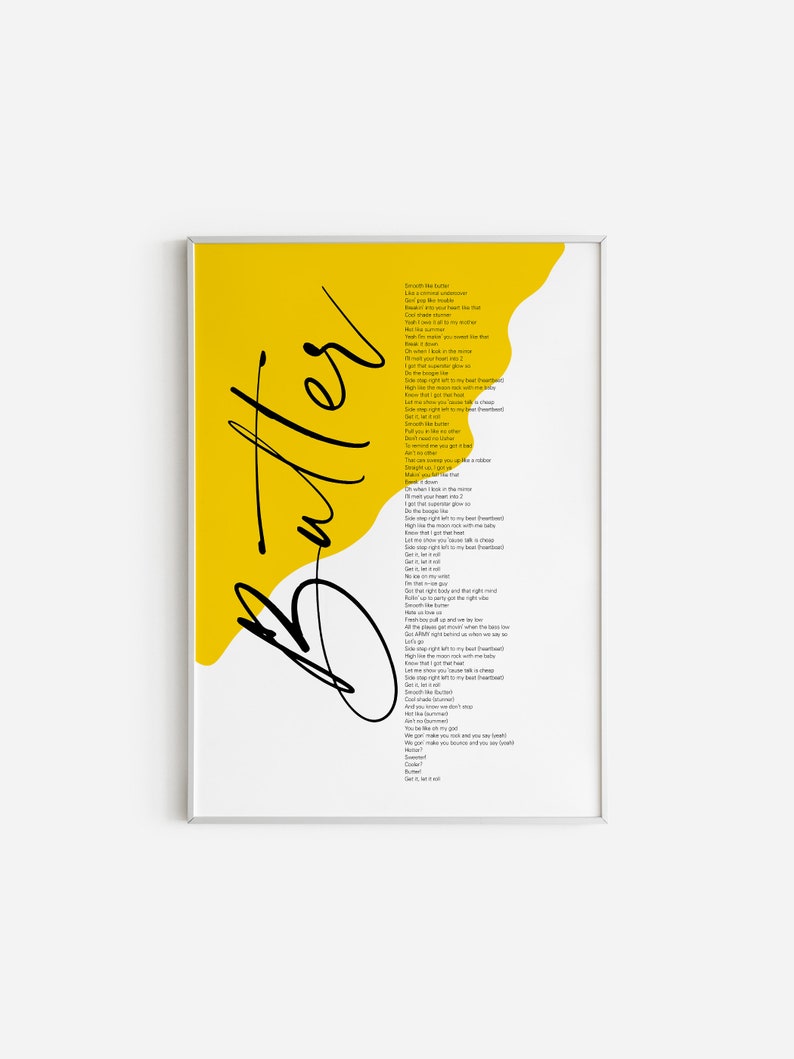 BTS Butter Lyrics Prints Poster digital Download Korean - Etsy