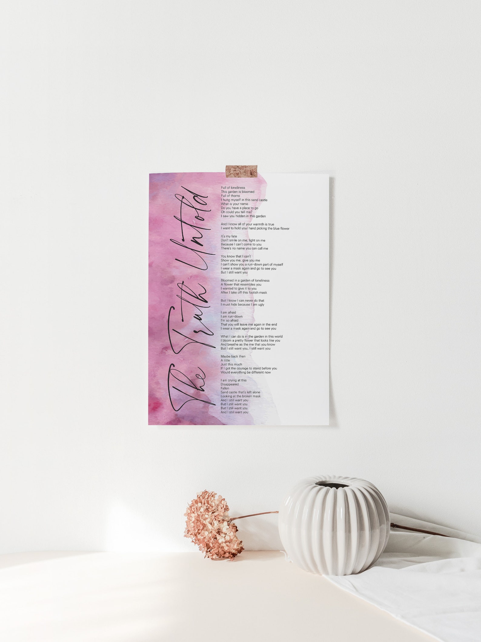 BTS The Truth Untold Lyrics Prints Poster Digital Download | Etsy