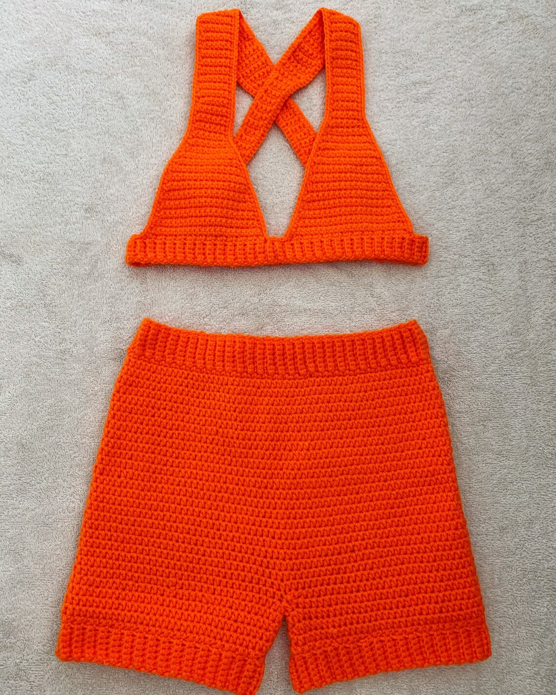 Two Piece Shorts Set Handmade Crochet | Etsy