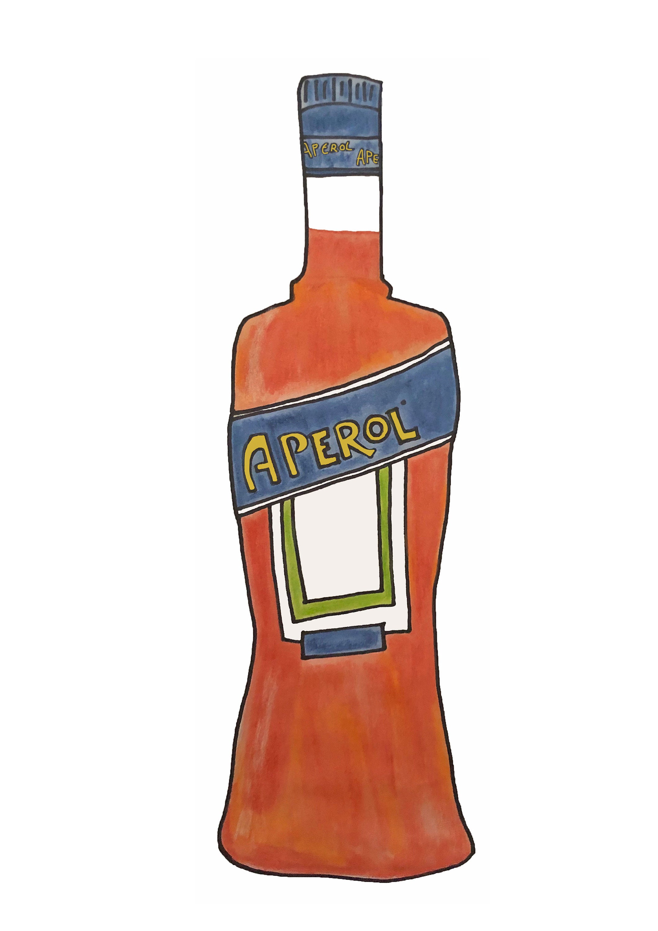 Hand Painted Aperol Bottle Downloadable Art Perfect for Home - Etsy