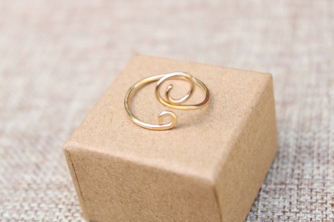 14k Gold Filled Adjustable Ring Adjustable Gold Ring - Etsy