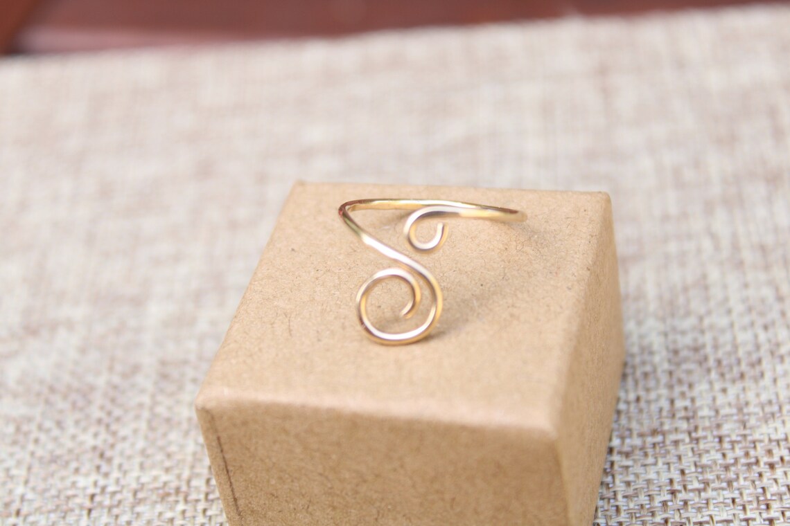 14k Gold Filled Adjustable Ring Adjustable Gold Ring - Etsy