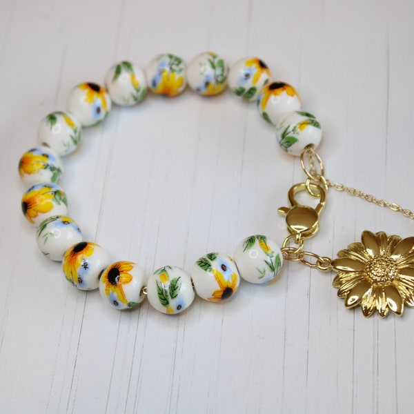 Sunflower Bracelet - Etsy