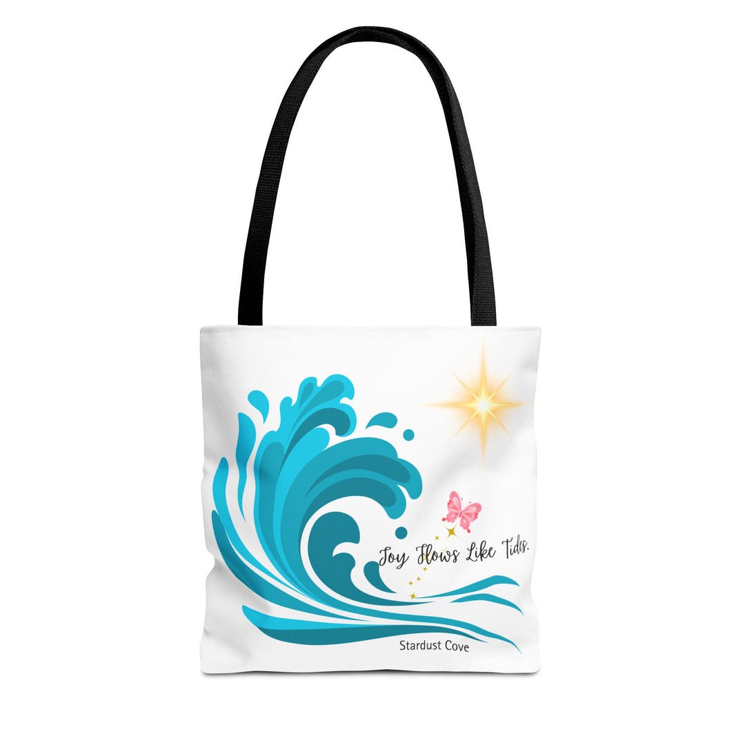 Joy Flows Like Water Tote Bag, Colorful Beach Bag, Vacation Tote, Eco ...
