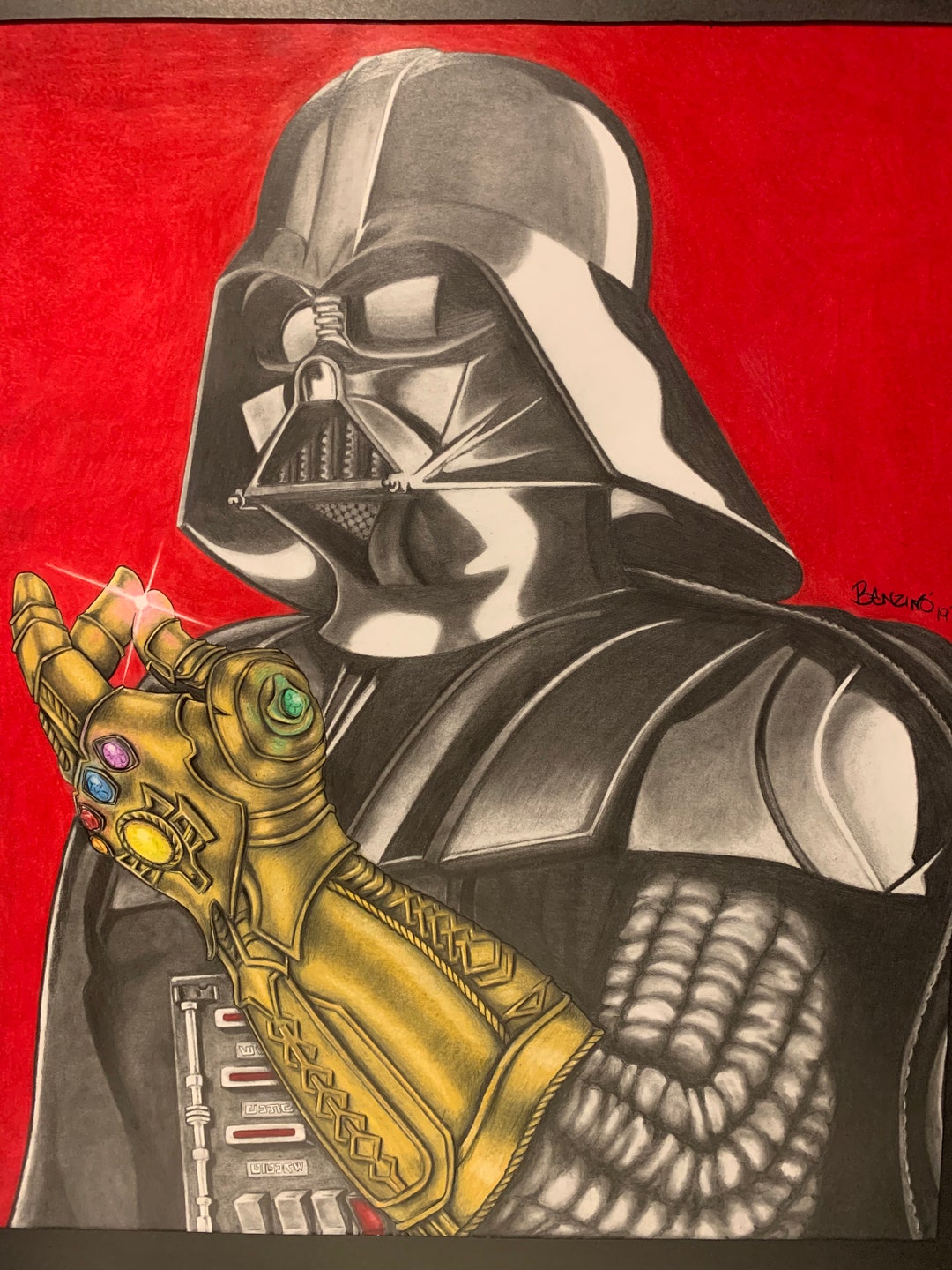 Darth Vader Infinity Gauntlet (original Hand Drawn Art) (1 of 1) - Etsy