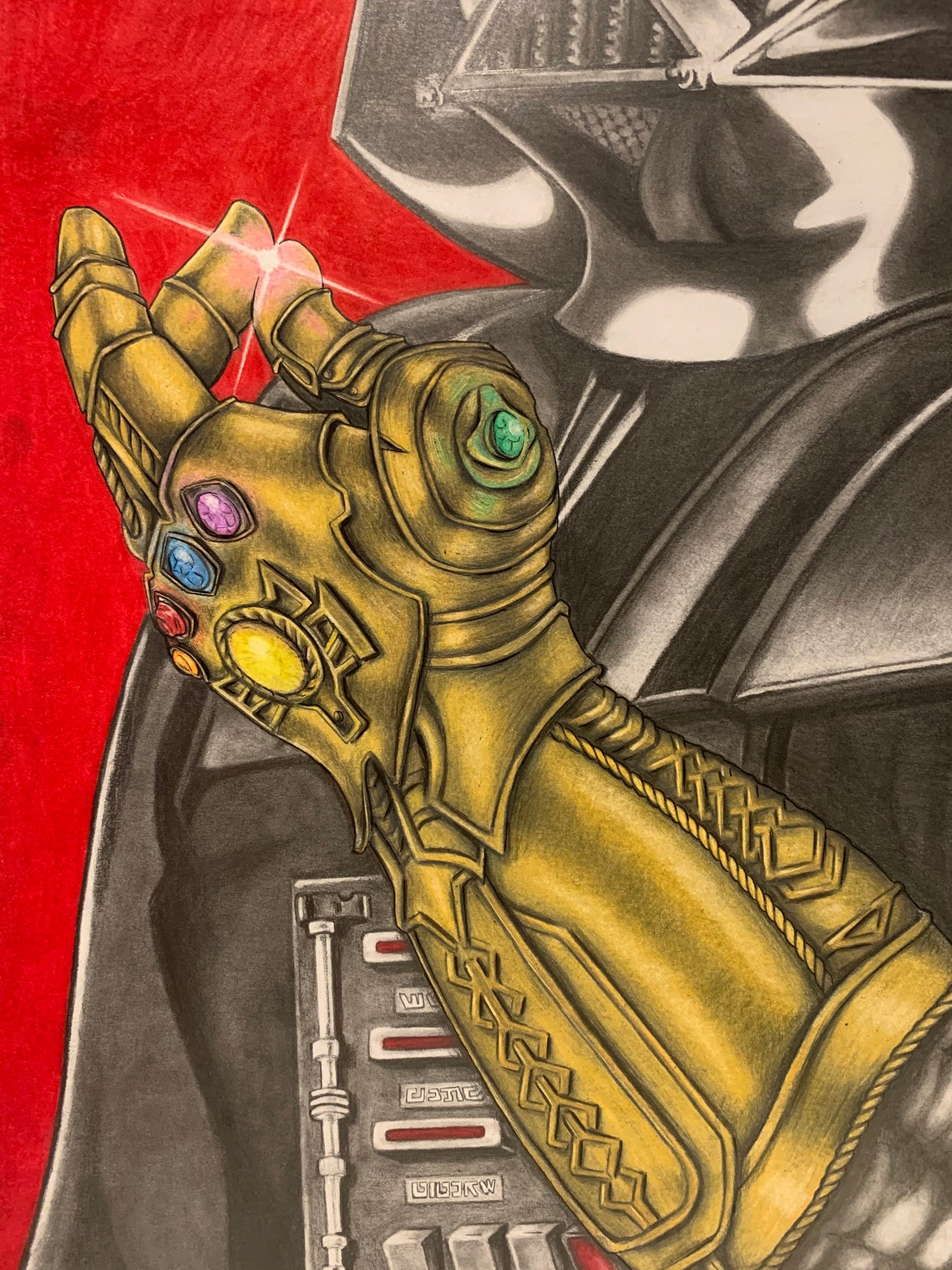 Darth Vader Infinity Gauntlet (original Hand Drawn Art) (1 of 1) - Etsy
