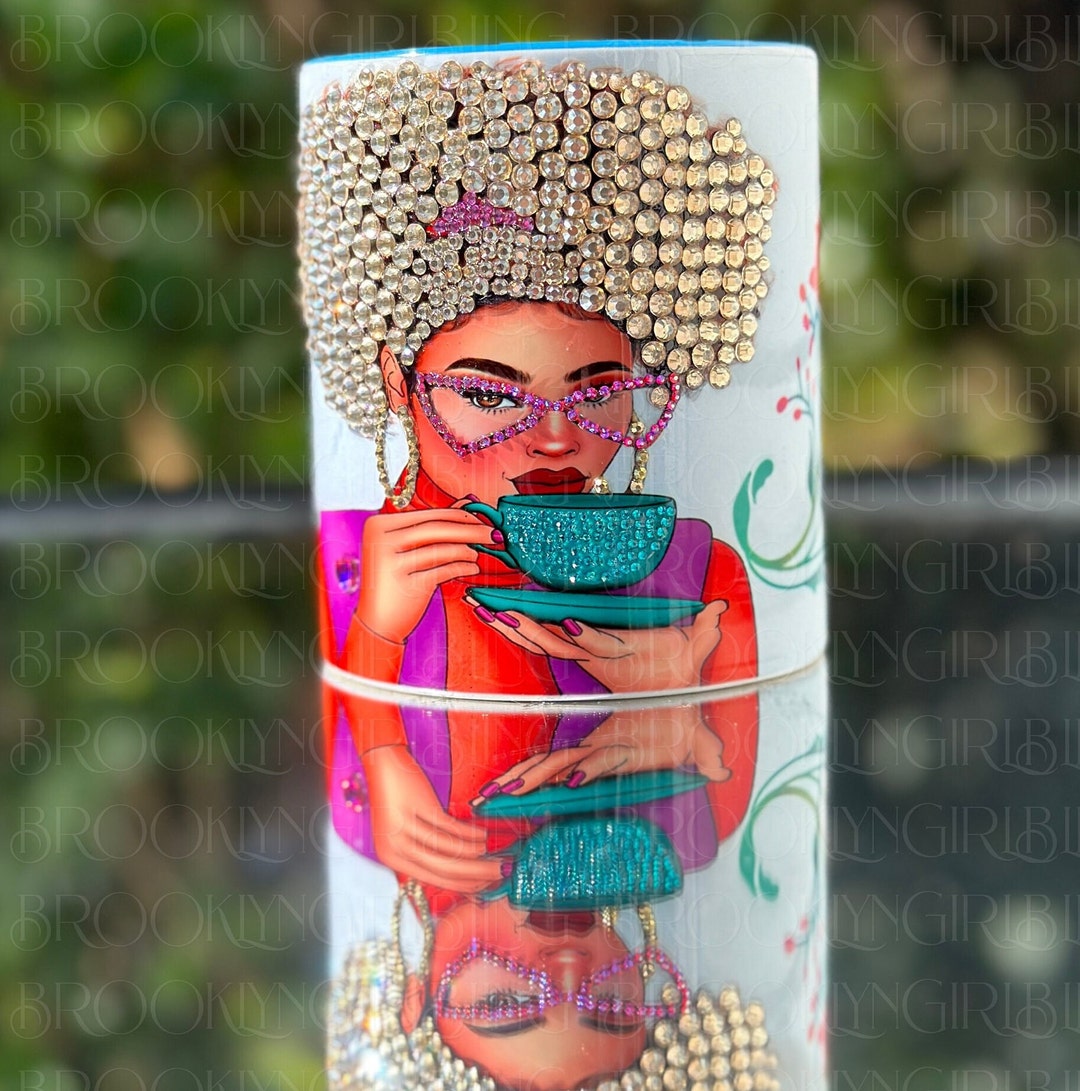 Afro Bling Mugs Black Woman Bling Mugs Personalized Bling Mugs ...